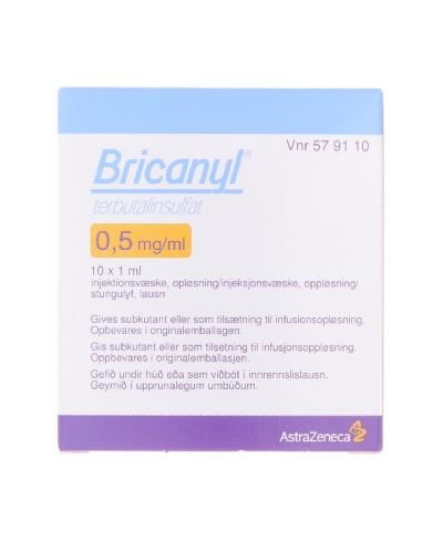 Bricanyl Injeksjonsvæske, oppløsning 0,5 mg/ml 10x1 ml - Apotek 1