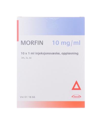 Morfin Injeksjonsvæske, oppløsning 10 mg/ml 10x1 ml - Apotek 1