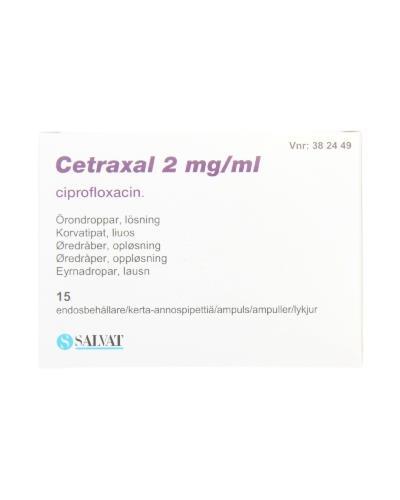Cetraxal Øredråper, oppløsning 2 mg/ml 15x0,25 ml - Apotek 1