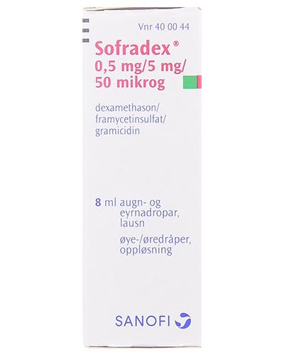 Sofradex Øye-/øredråper, oppløsning 8ml - Apotek 1