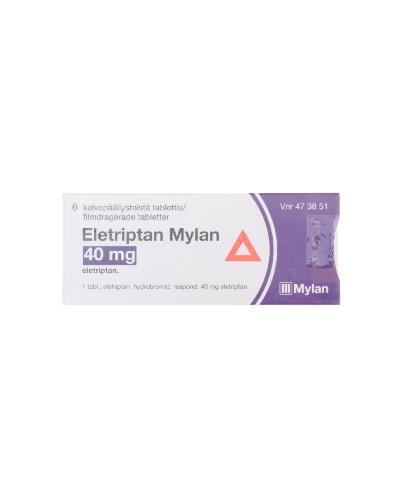 Eletriptan mylan 40 mg filmdrasjerte tabletter 6stk - Apotek 1
