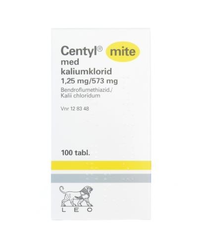 Centyl Mite Med Kaliumklorid Tablett, drasjert 1,25 mg/573 mg 100 stk ...