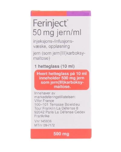 Ferinject Injeksjons-/infusjonsvæske, oppløsning 50 mg/ml 1x10 ml ...