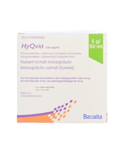 HyQvia Infusjonsvæske, oppløsning til subkutan bruk 100 mg/ml 50 ml ...