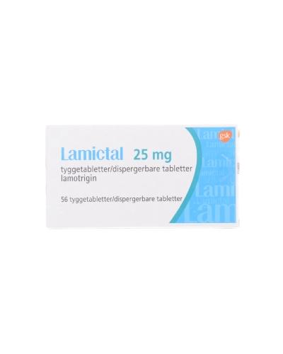 Lamictal 25 mg tyggetabletter/dispergerbare tabletter 56 stk - Apotek 1