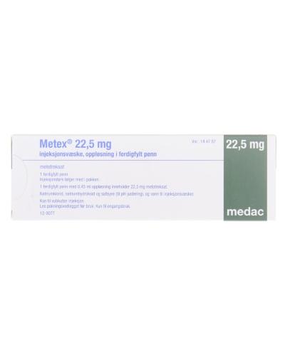 Metex Injeksjonsvæske, oppløsning i ferdigfylt penn 22,5 mg 1x0,45 ml ...