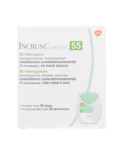 Incruse Inhalasjonspulver, dosedispensert 55 mikrog 1x30 doser - Apotek 1