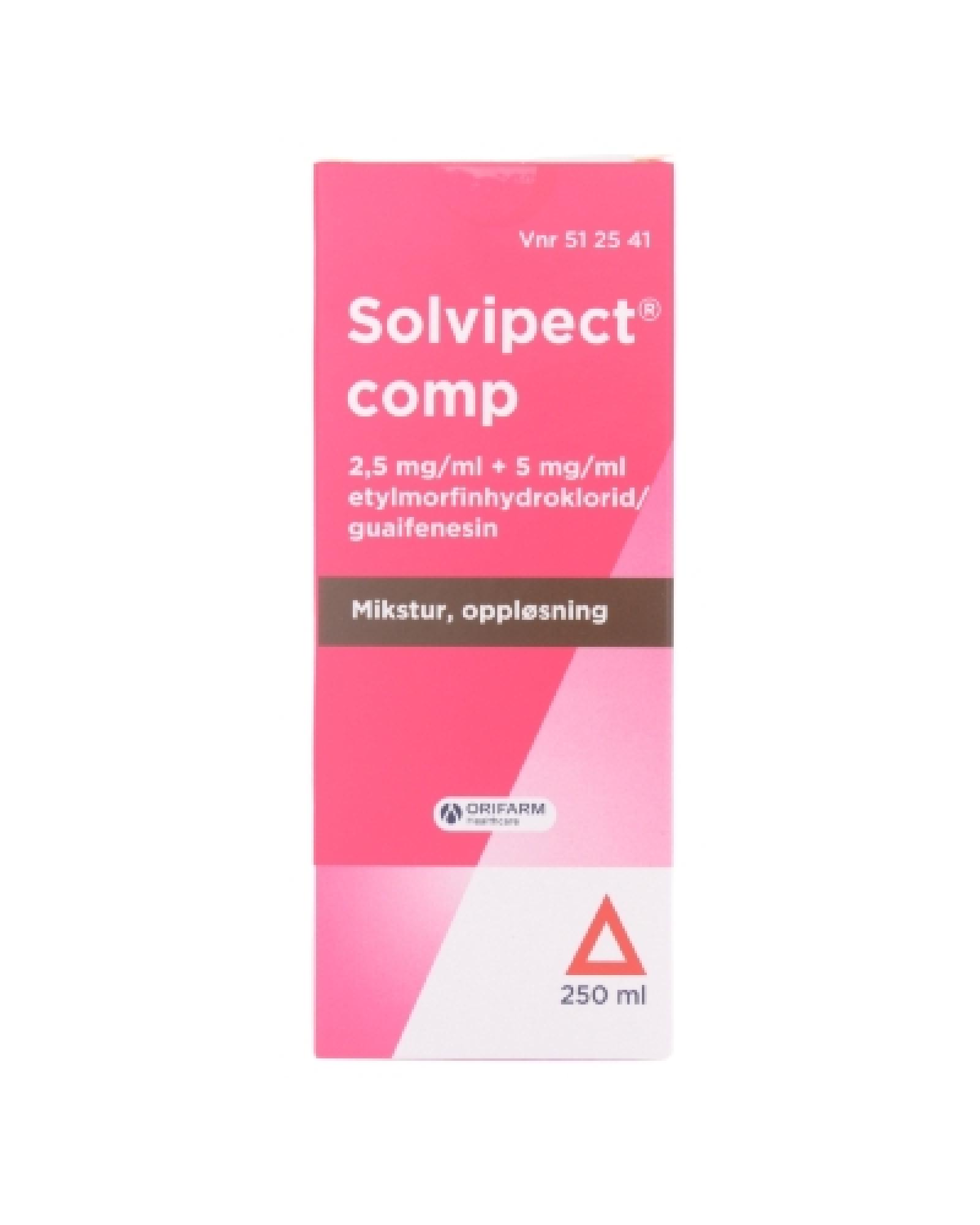 Solvipect Comp Mikstur, oppløsning 2,5 mg/ml/5 mg/ml 250 ml - Apotek 1