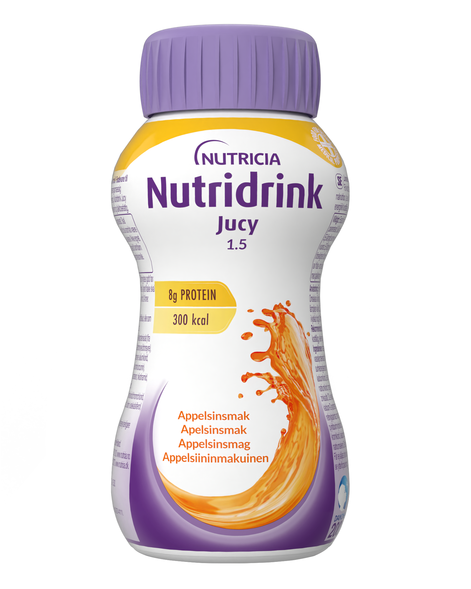 Nutridrink Jucy næringsdrikk appelsin 4x200 ml - Apotek 1