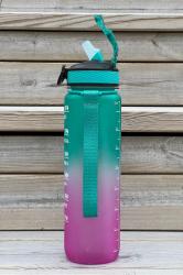 Hollywood Motivational Bottle drikkeflaske 1 liter, grønn og rosa 1 stk ...