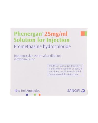 Phenergan 25mg/ml injeksjon 10x1 mlamp - Apotek 1