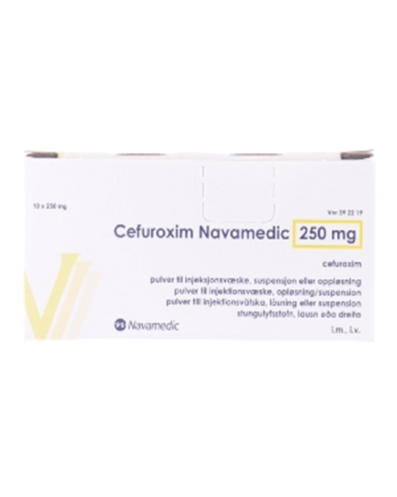 Cefuroxim Navamedic 250 mg pulver til injeksjonsvæske 10 hgl - Apotek 1
