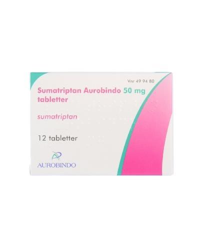 Sumatriptan Aurobindo Tablett 50 mg 12stk - Apotek 1