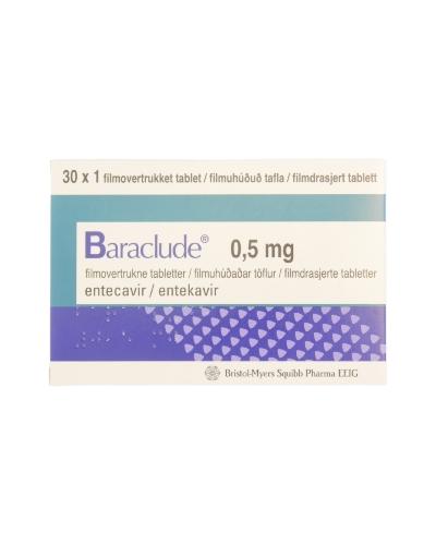 Baraclude Tablett, filmdrasjert 0,5 mg 30stk - Apotek 1