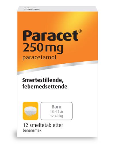 Paracet 250mg smeltetabletter 1,5-12år 12stk - Apotek 1