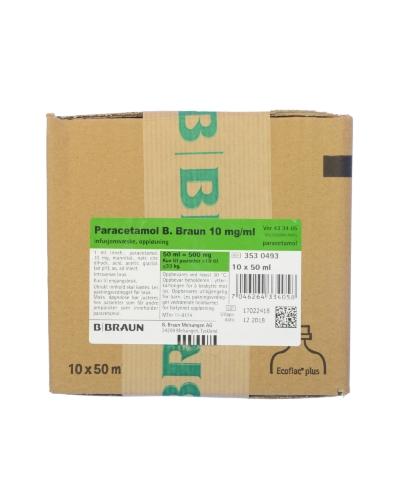 Paracetamol B. Braun Infusjonsvæske, oppløsning 10 mg/ml 10x50 ml - Apotek 1