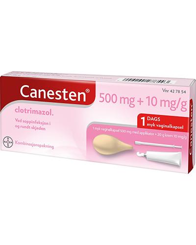 Canesten 500mg myk vaginalkapsel og 1% krem 1+20g - Apotek 1