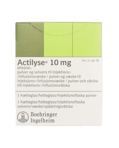 Actilyse Pulver og væske til injeksjons-/infusjonsvæske, oppløsning 10 ...