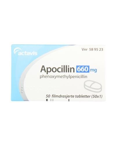 Apocillin 660 mg filmdrasjerte tabletter blisterpakning, endose 50stk ...