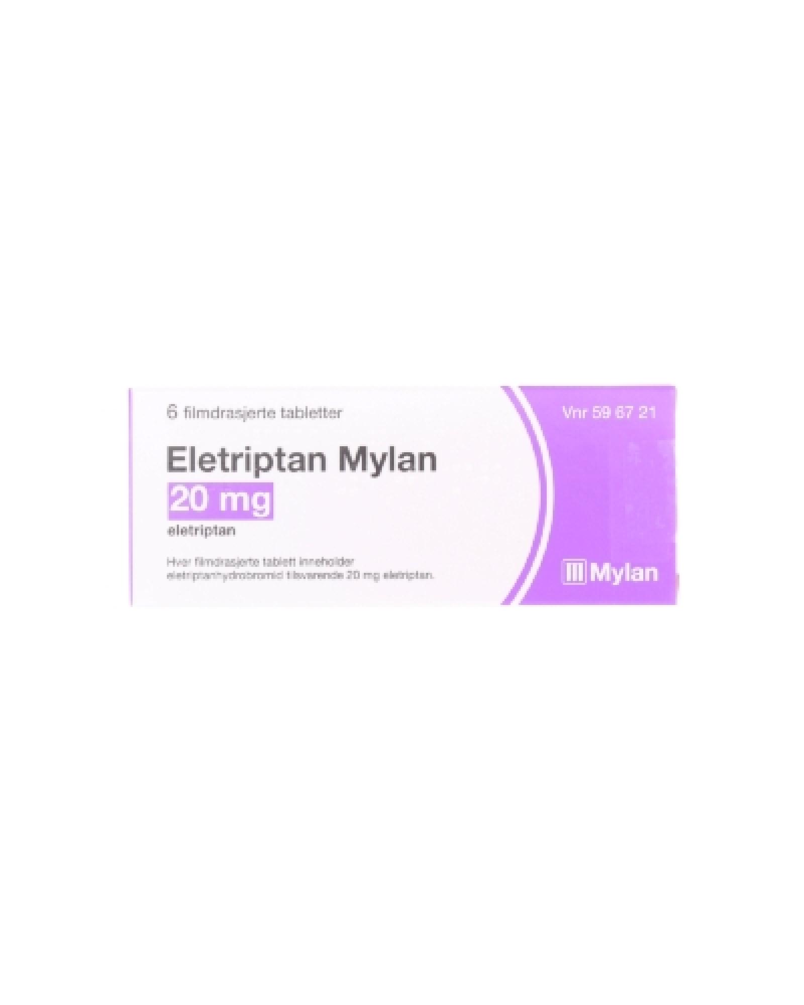 Eletriptan mylan tab 20mg - Apotek 1
