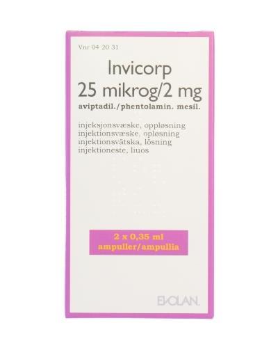 Invicorp Injeksjonsvæske, oppløsning 25 mikrog/2 mg 2x0,35 ml - Apotek 1