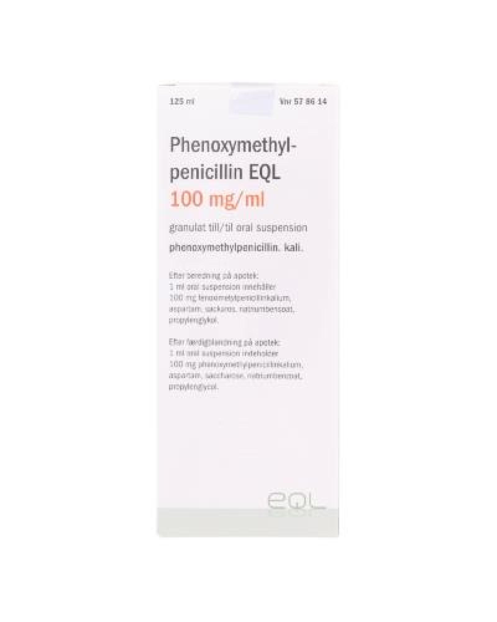 Phenoxymethylpenicillin eql 100mg/ml granulat til mikstur 125ml - Apotek 1