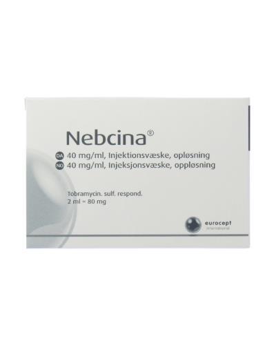 Nebcina Injeksjonsvæske, oppløsning 40 mg/ml 10x2 ml - Apotek 1