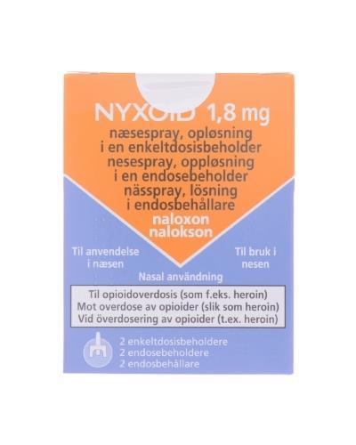 Nyxoid 1,8 mg nesespray, oppløsning i endosebeholder 2x0,1 ml - Apotek 1