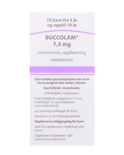 Buccolam Munnvann, oppløsning 7,5 mg 4x1,5 ml - Apotek 1