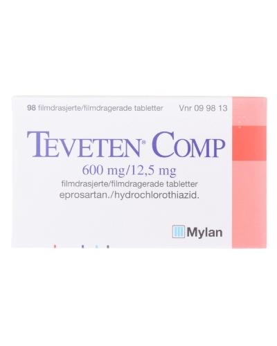 Teveten Comp Tablett, filmdrasjert 600 mg/12,5 mg 98 stk - Apotek 1