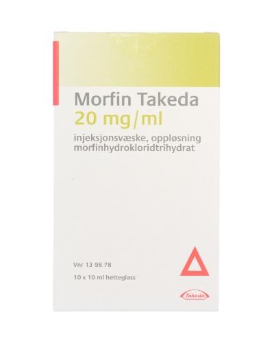 Morfin Takeda 20 mg/ml injeksjonsvæske, oppløsning hetteglass 10x10 ml ...