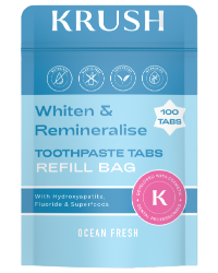 Krush Whiten & Remineralise tannkremtabletter refill 100 stk - Apotek 1