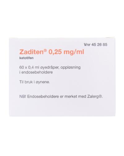 Zaditen 2care4 0,25 mg/ml øyedråper, oppløsning i endosebeholder 60x0,4 ...
