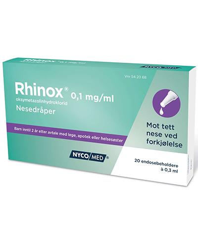 Rhinox 0,1 mg/ml nesedråper endosebeholder 20x0,3 ml - Apotek 1