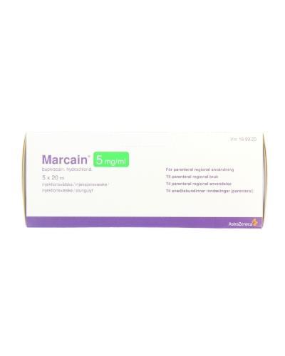 Marcain Injeksjonsvæske, oppløsning 5 mg/ml 5x20 ml - Apotek 1