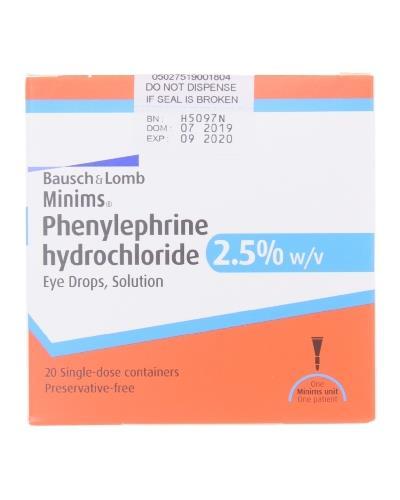 Phenylephrine Minims bausch&lomb 2,5% øyedråper 20x0,5 ml - Apotek 1