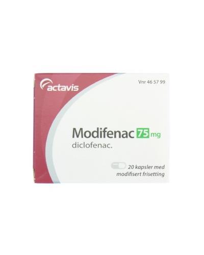 Modifenac Kapsel med modifisert frisetting, hard 75 mg 20 stk - Apotek 1