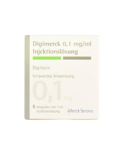 Digimerck 0,1mg/ml injeksjon 5x1 mlamp - Apotek 1