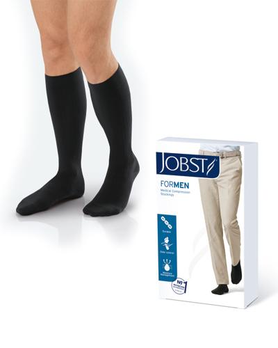 Jobst for Men klasse 2 knestrømpe sort str S 1par - Apotek 1