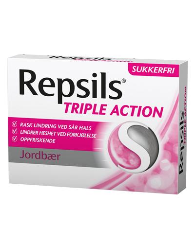 Repsils Triple Action halstabletter jordbær 24stk - Apotek 1