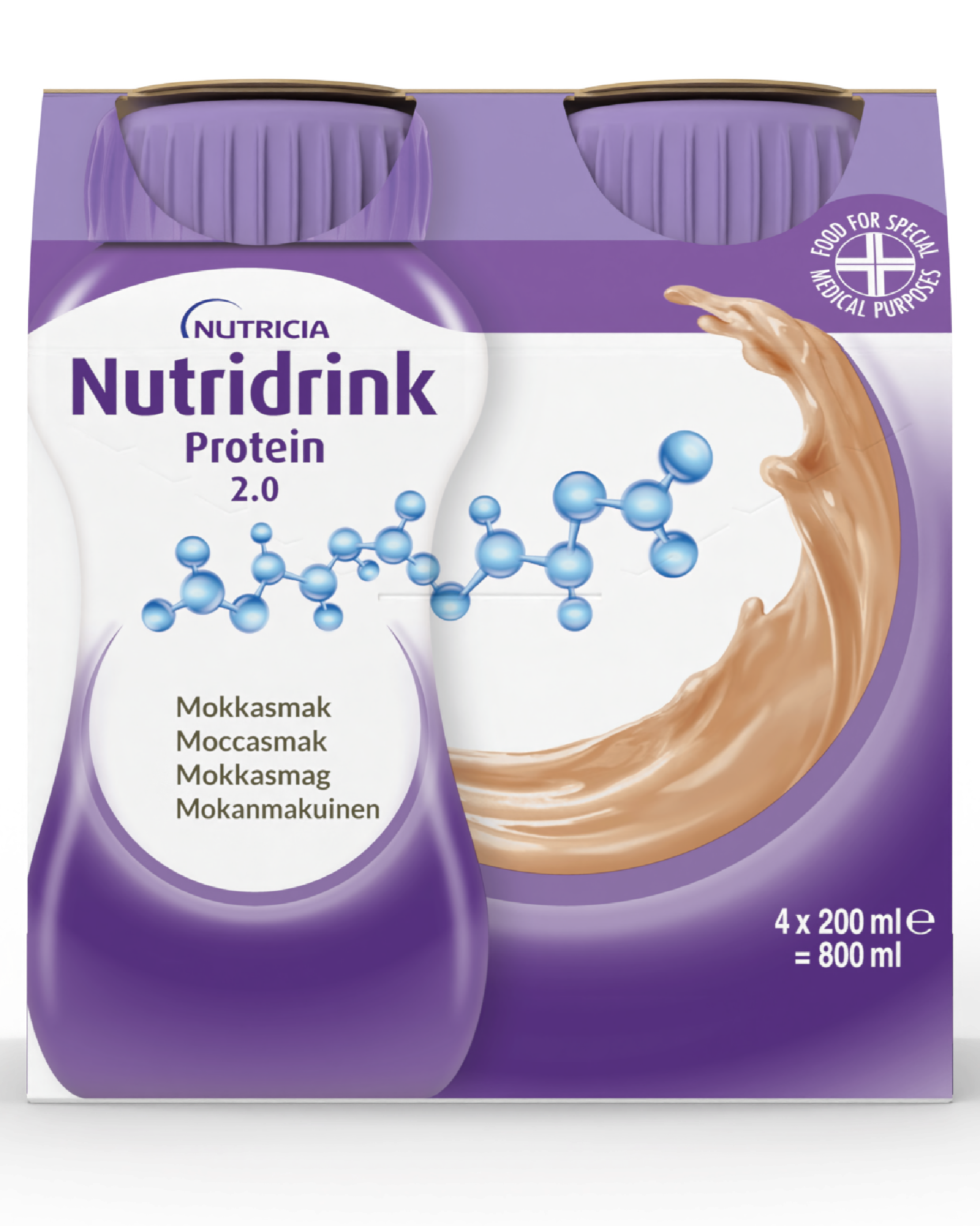 Nutridrink 2 kcal næringsdrikk kaffe/mokka 4x200 ml - Apotek 1