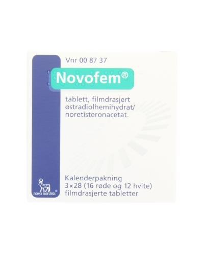 Novofem Tablett, filmdrasjert 1 mg/1 mg 3x28 stk - Apotek 1