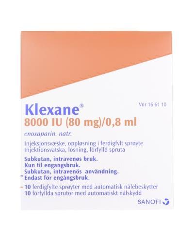 Klexane inj 8000 IU/sp m/nålb - Apotek 1