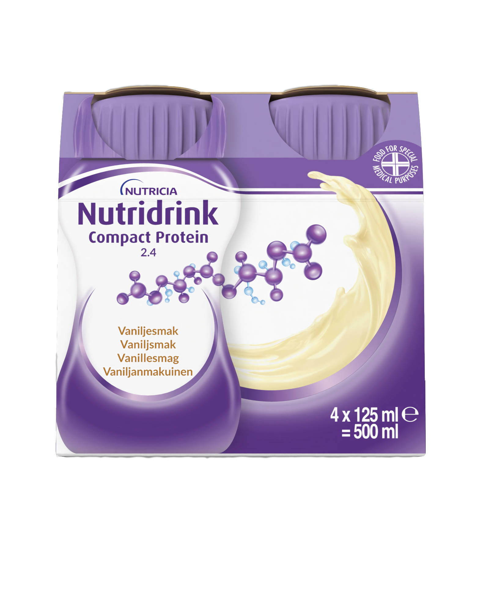 Nutridrink Compact Protein næringsdrikk vanilje 4x125 ml - Apotek 1