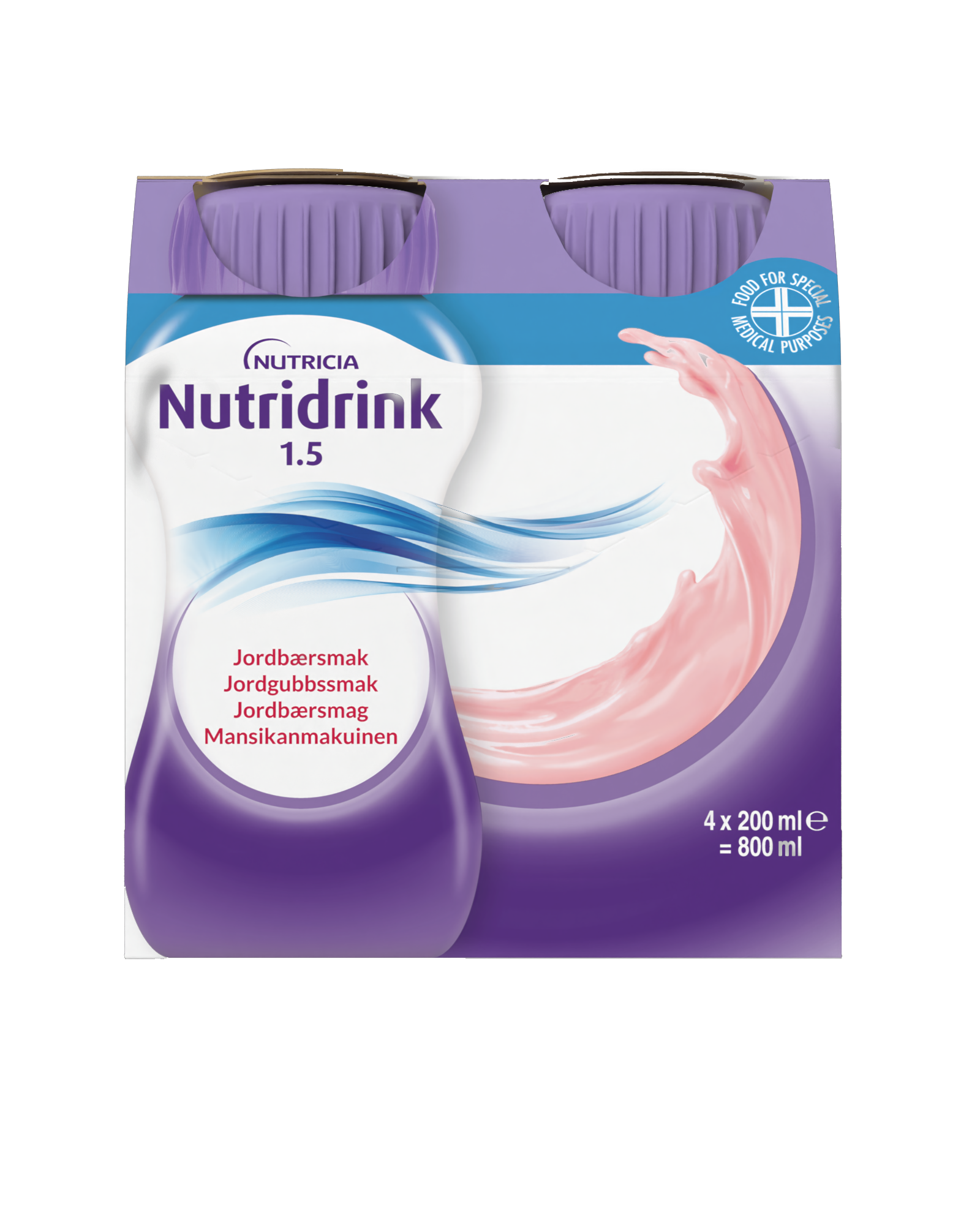 Nutridrink næringsdrikk jordbær 4x200 ml - Apotek 1