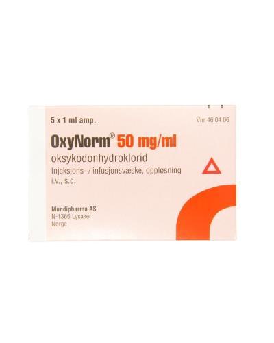 OxyNorm Injeksjons-/infusjonsvæske, oppløsning 50 mg/ml 5x1 ml - Apotek 1