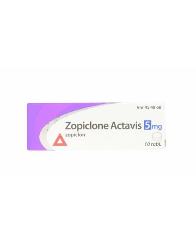 Zopiclone Actavis 5 mg filmdrasjerte tabletter 10 stk - Apotek 1