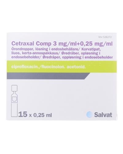 Cetraxal Comp 3 mg/ml / 0,25 mg/ml øredråper, oppløsning i ...