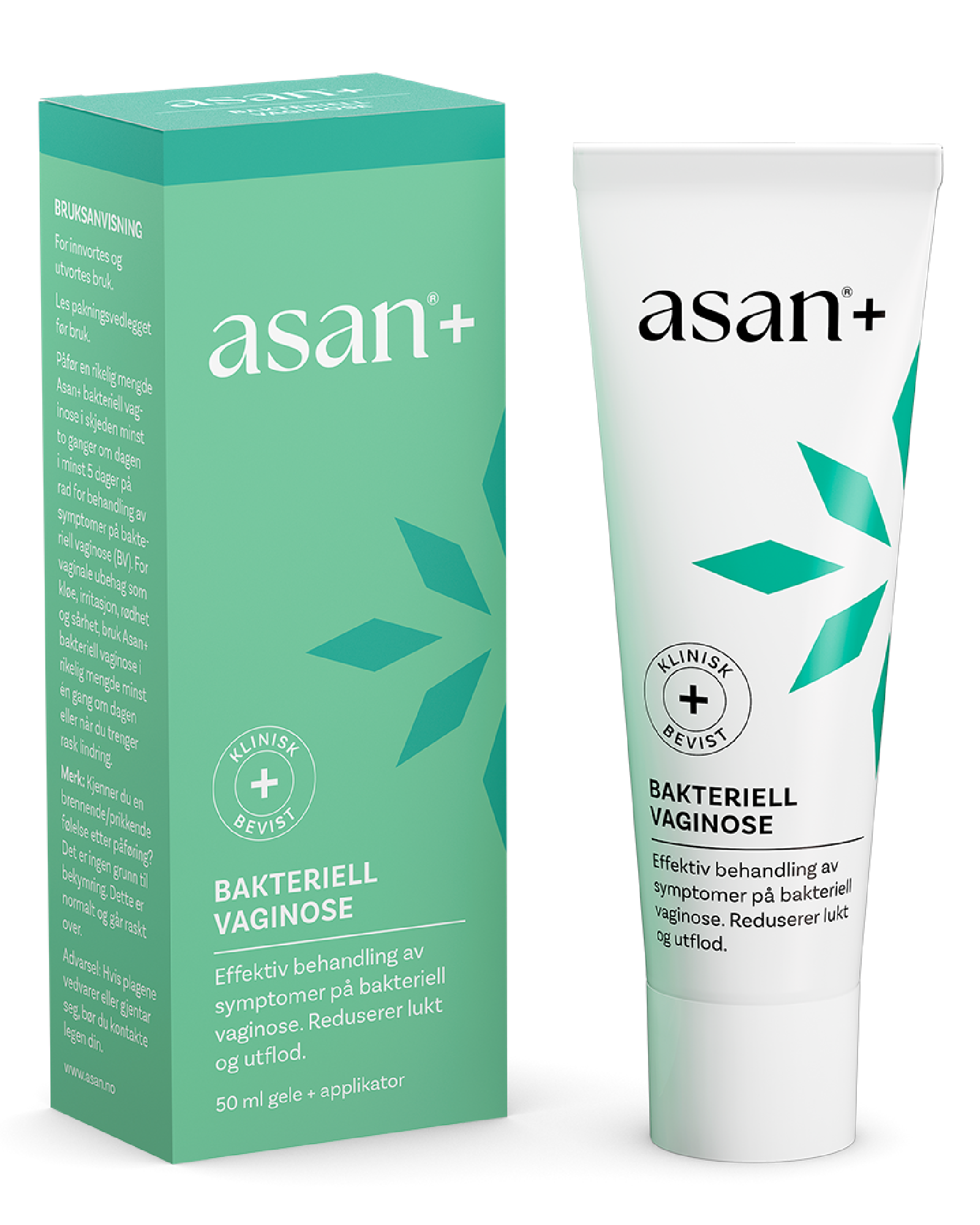 Asan+ Bakteriell vaginose gel og applikator 50 ml - Apotek 1