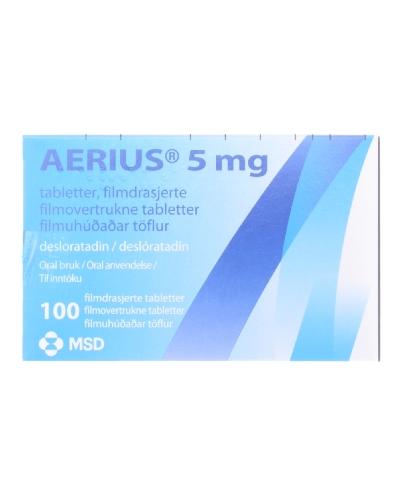 Aerius 5 mg filmdrasjerte tabletter 100 stk - Apotek 1